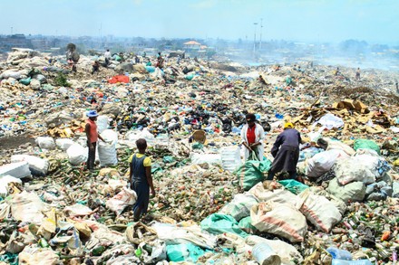 Waste Collectors Seen Collecting Waste Dandora Editorial Stock Photo ...