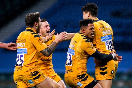 Jacob Umaga Wasps Celebrates Teammates After Editorial Stock Photo ...