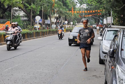 Bollywood Actor Milind Soman Seen Jogging Editorial Stock Photo - Stock ...