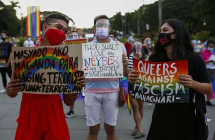 Advocates Hold Signs During Rally Lgbt Editorial Stock Photo - Stock ...