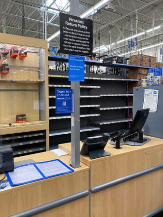Empty Ammunition Shelves Inside Walmart Editorial Stock Photo - Stock ...