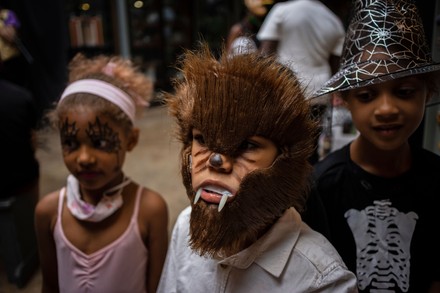 Boy Wears His Scary Mask During Editorial Stock Photo - Stock Image ...