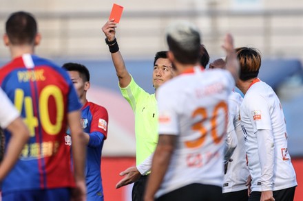 Referee Gao Hengjin C Gives Red Editorial Stock Photo - Stock Image ...