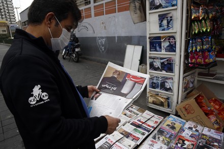Man Reads Copy Iranian Daily Newspaper Editorial Stock Photo - Stock ...