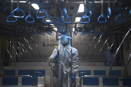 Railway Worker Ppe Coverall Spray Disinfectants Editorial Stock Photo ...