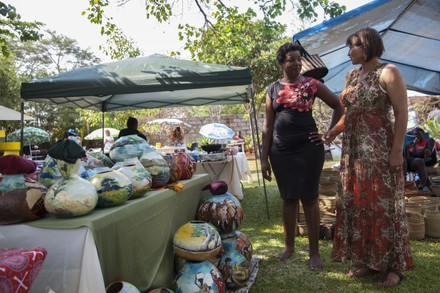 Artist Displays Decorated Calabash Pots Sale Editorial Stock Photo ...