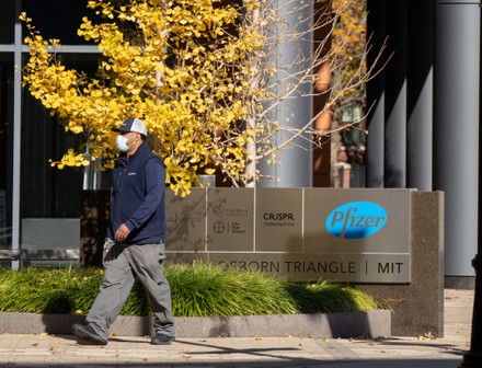 A logo sign outside of Pfizer Laboratory in Cambridge, Cambridge ...