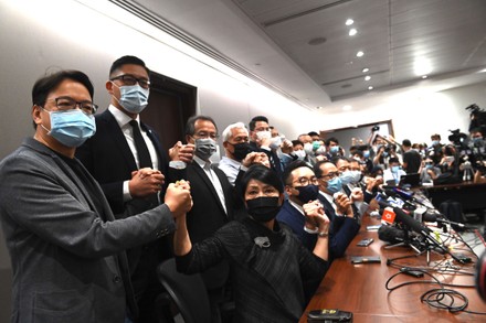 Prodemocrat Lawmakers Held Each Others Hand Editorial Stock Photo ...