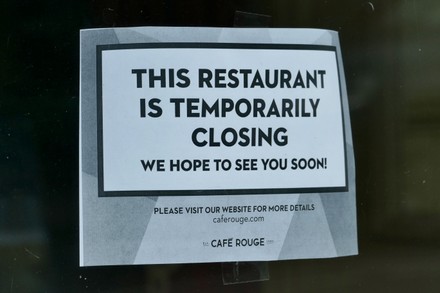 This Restaurant Temporarily Closing Sign Cafe Editorial Stock Photo ...