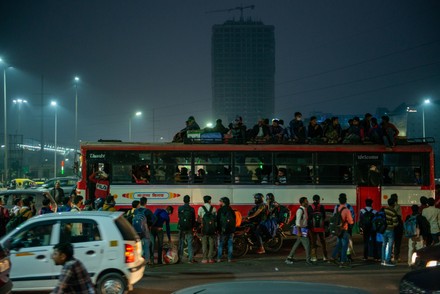 Passengers Seen On Overcrowded Bus Evening Editorial Stock Photo ...