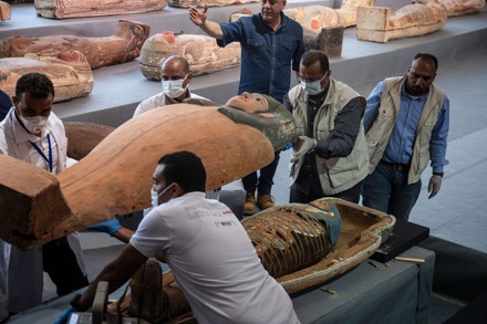 Scientists Open Sarcophaguses Next Others They Editorial Stock Photo ...