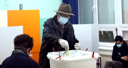 Voter Wears Face Mask She Casts Editorial Stock Photo - Stock Image ...