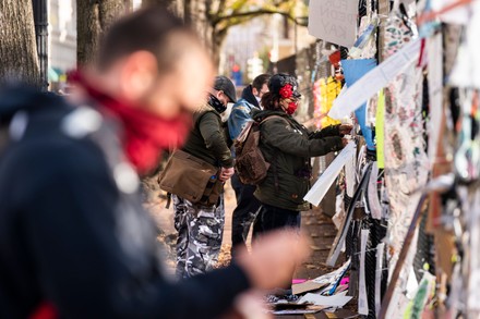 BLM Supporters Repair Protest Signs in BLM Plaza, Washington, USA - 17 ...
