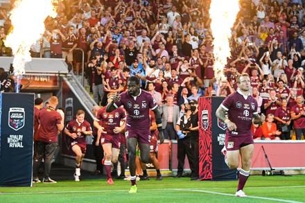 Players Maroons Enter Pitch Suncorp Stadium Editorial Stock Photo ...