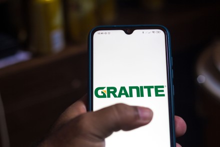 This Photo Illustration Granite Construction Logo Editorial Stock Photo ...