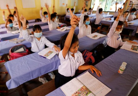 Students Rise Their Hands During Class Editorial Stock Photo - Stock ...