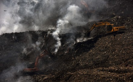 Huge Plume Smoke Seen Rising Waste Editorial Stock Photo - Stock Image ...