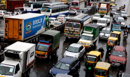 Cars Buses Trucks Rickshaws Move Slow Editorial Stock Photo - Stock ...