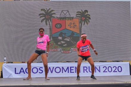 Runners Dance On Stage After Finishing Editorial Stock Photo - Stock ...