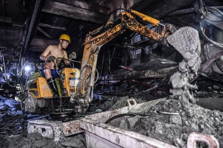 Worker Labors 1840 Meters Below Ground Editorial Stock Photo - Stock ...