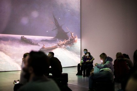 People Watch Immersive Multimedia Exhibition Aivazovsky Editorial Stock ...