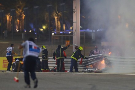 Flames On Crash Site French Formula Editorial Stock Photo - Stock Image ...