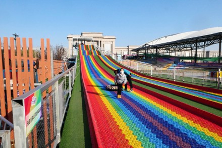 Tourists Play On Colorful Slide Nov Editorial Stock Photo - Stock Image ...
