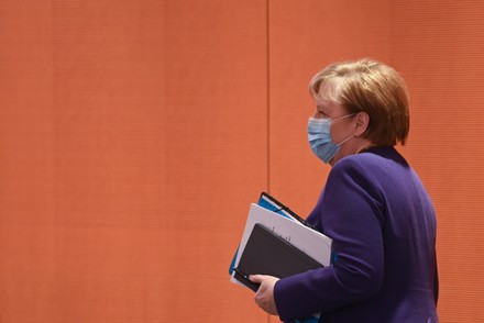 German Chancellor Angela Merkel Wears Face Editorial Stock Photo ...