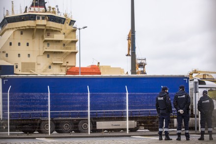 French Customs Officers Control Loading Trucks Editorial Stock Photo ...