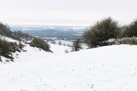 First Snowfall Year Detling Hill Kent Editorial Stock Photo - Stock ...