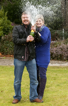 Nigel Page Partner Justine Laycock Celebrate Editorial Stock Photo ...