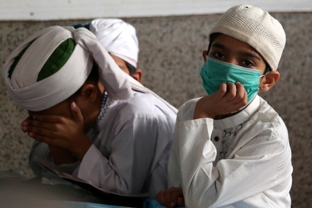 Pakistani Religious Students Wear Face Masks Editorial Stock Photo ...