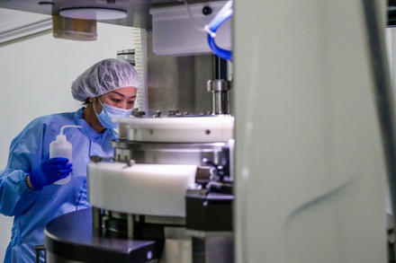 Staff Member Maintains Equipment Tabletting Room Editorial Stock Photo ...