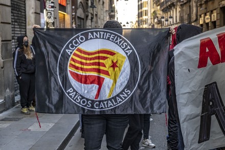 Antifascist Protester Seen Holding Banner Antifascist Editorial Stock ...
