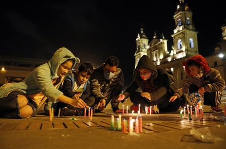 People Light Candles During Little Candles Editorial Stock Photo ...