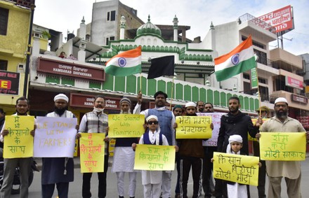 Muslim Children Elders Hold Banners During Editorial Stock Photo ...