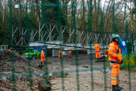 HS2 bridge construction, Denham, Buckinghamshire, UK - 09 Dec 2020 ...