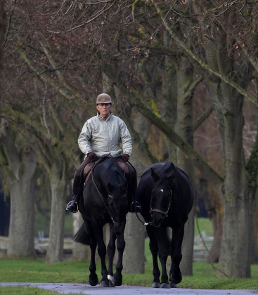 Terry Pendry The Head Groom to HM Queen Elizabeth II excercises her ...