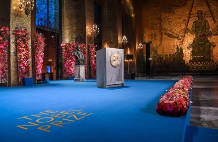 Nobel Prize ceremony, City Hall, Stockholm, Sweden - 10 Dec 2020 Stock ...