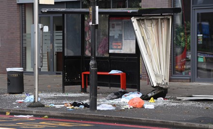 Smashed Bus Stop Pictured Stamford Hill Editorial Stock Photo - Stock ...