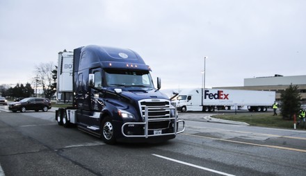 First Truckloads Carrying Covid19 Vaccine Leave Editorial Stock Photo ...