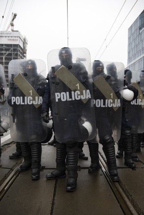 Riot Police Blocks Route Womens Strike Editorial Stock Photo - Stock ...