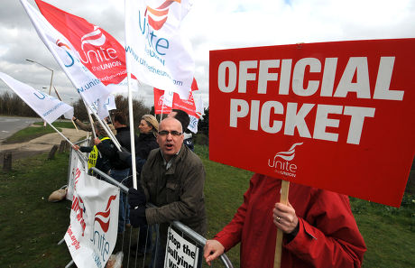 Unite Union Members On Picket Line Editorial Stock Photo - Stock Image ...