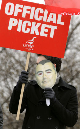 Unite Union Member On Picket Line Editorial Stock Photo - Stock Image ...