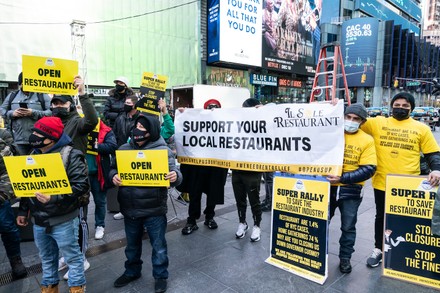 Hundreds Restaurant Owners Workers Rally Times Editorial Stock Photo ...