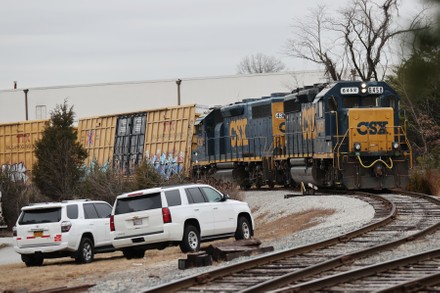Csx Boxcar Derails During Snowstorm Gail Editorial Stock Photo - Stock ...