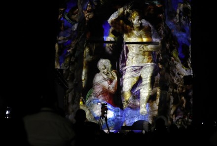 Visitors Observe Projection Salt Rocks Catedral Editorial Stock Photo ...