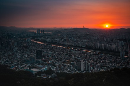 Elevated View Seoul Seeen Youngma Mountain Editorial Stock Photo ...