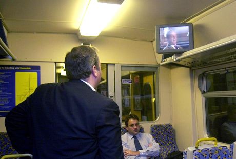 Railway Passengers Try Out New Television Editorial Stock Photo - Stock ...