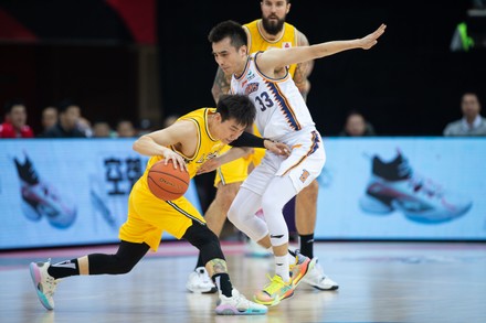 Li Jinglong Zhejiang Lions Gestures During Editorial Stock Photo ...